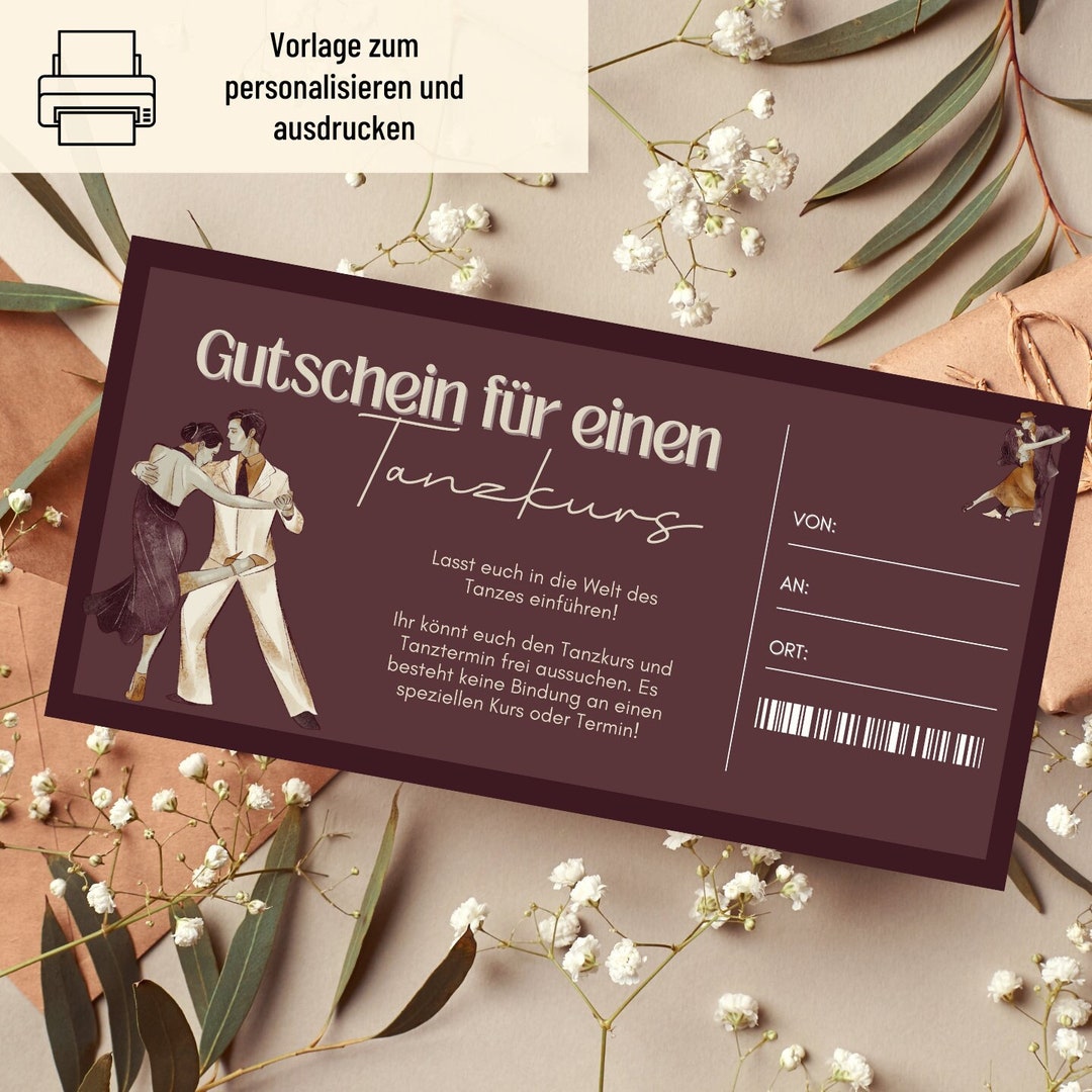 Dance Class Voucher Template | Voucher Dancing to Print | Voucher ...