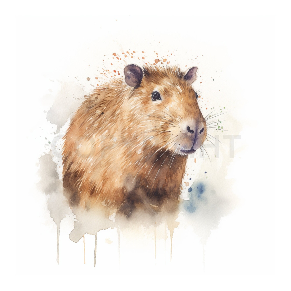 Capybara Clipart 8 Jpgs Capybara Clip Art Watercolor Digital Download ...