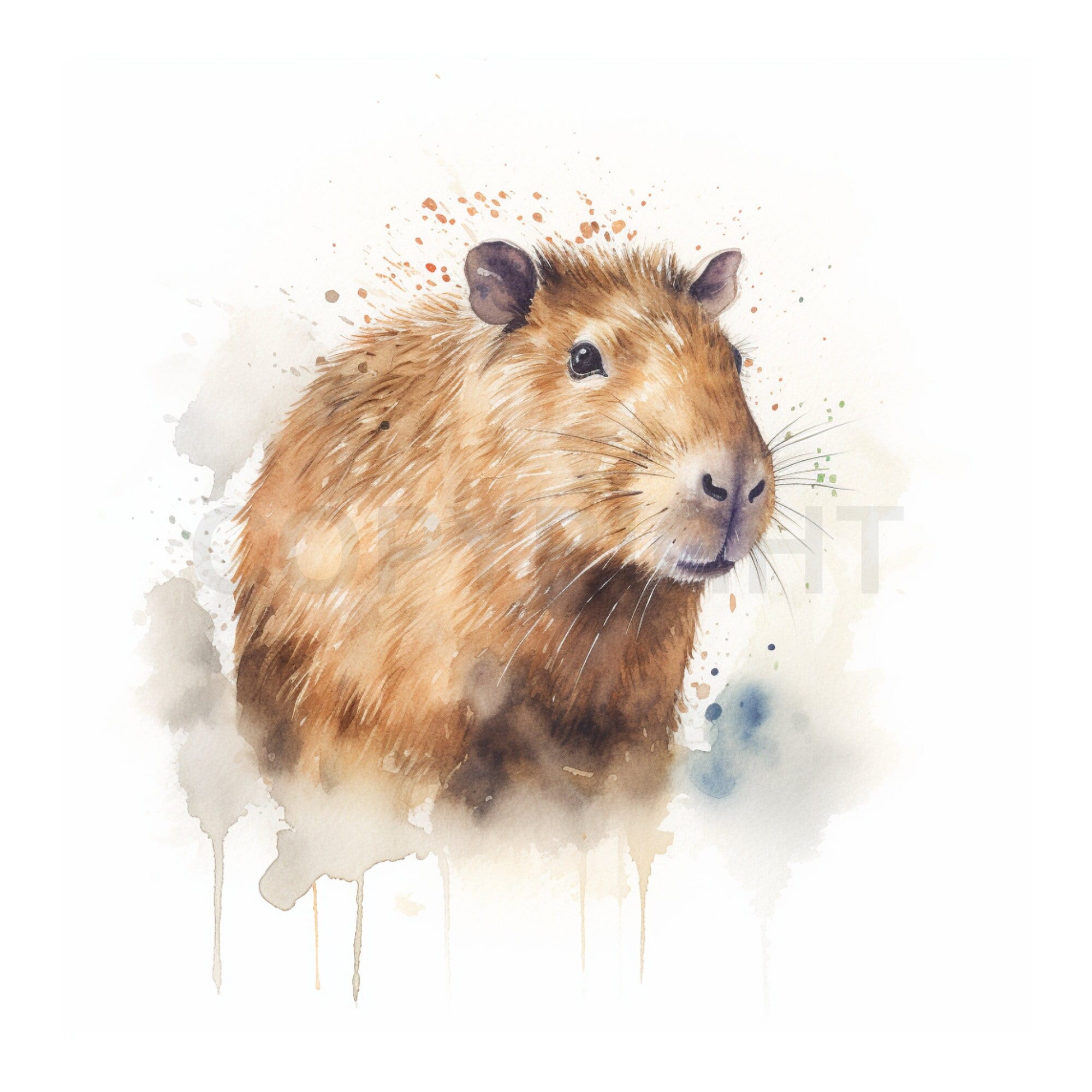 Capybara Clipart 8 Jpgs Capybara Clip Art Watercolor Digital Download ...