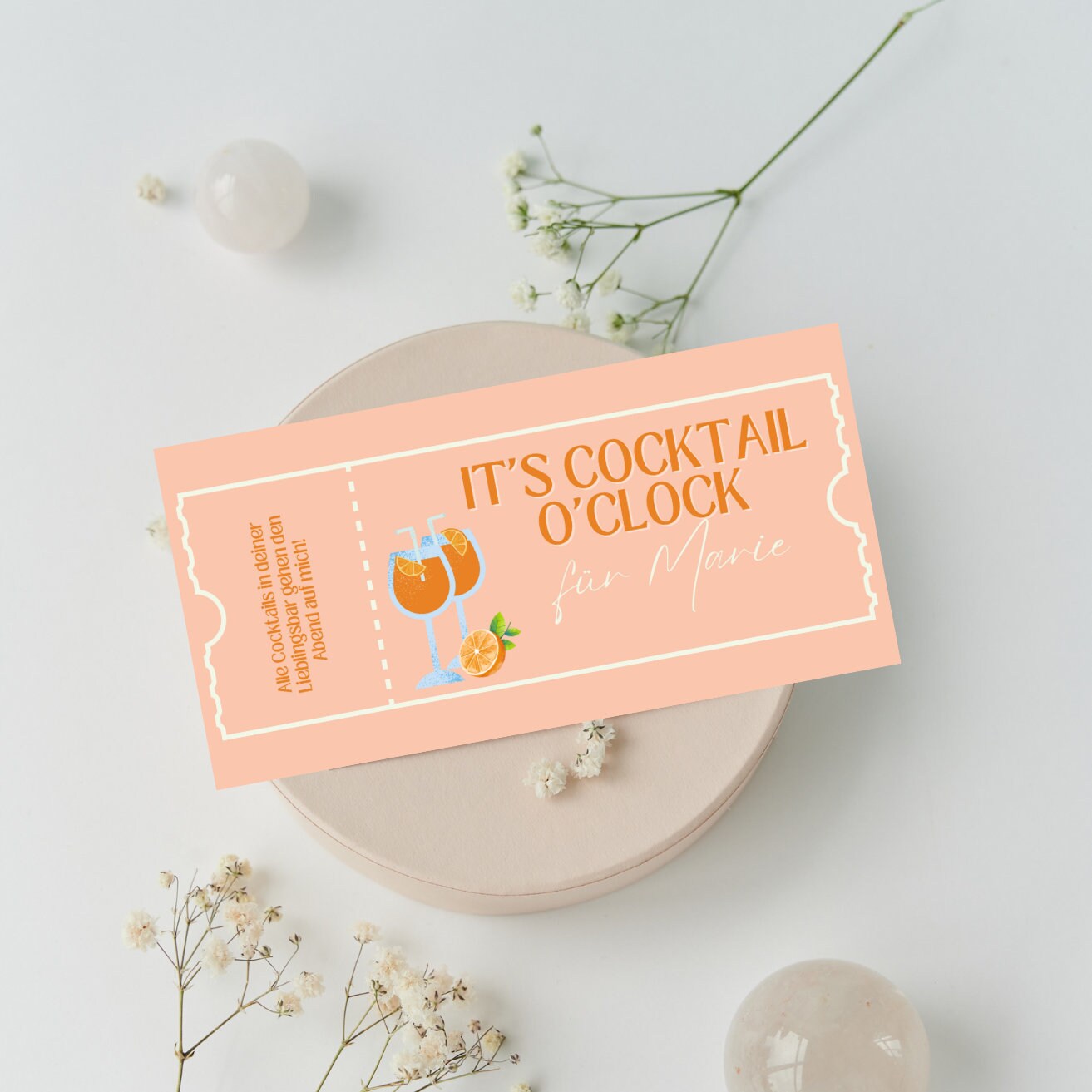 Coupon Template | Printable Cocktail Voucher | Gift Idea | Voucher to ...