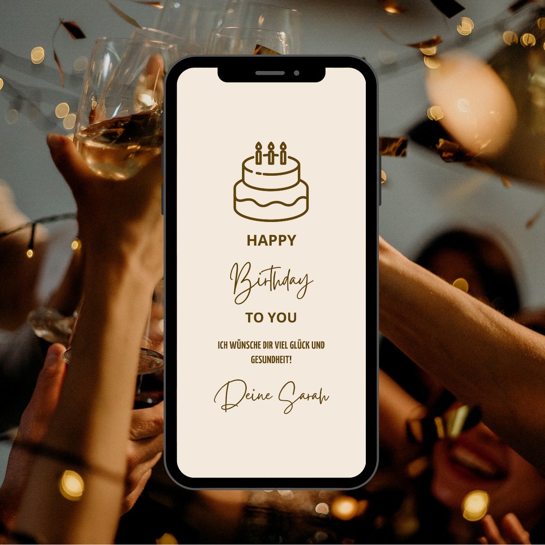 Digitale Grußkarte Geburtstag Ecard Geburtstagskarte Happy - Etsy