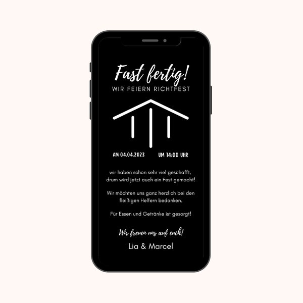 Topping Out Invitation Card - Etsy