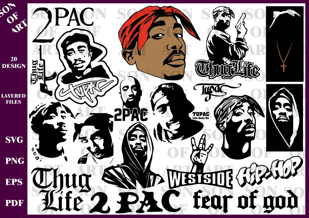 Tupac Svg Png Eps Vectortupac Face American Rapper Rock - Etsy Australia