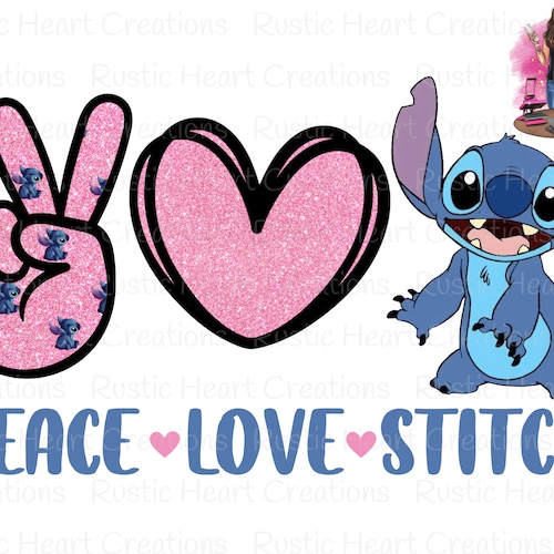 Peace Love Stitch PNG 300dpi Digital File Watercolor - Etsy