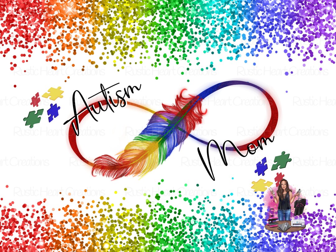 Autism Mom, Feather, Infinity, Rainbow, Sublimation, Png, Tumbler - Etsy
