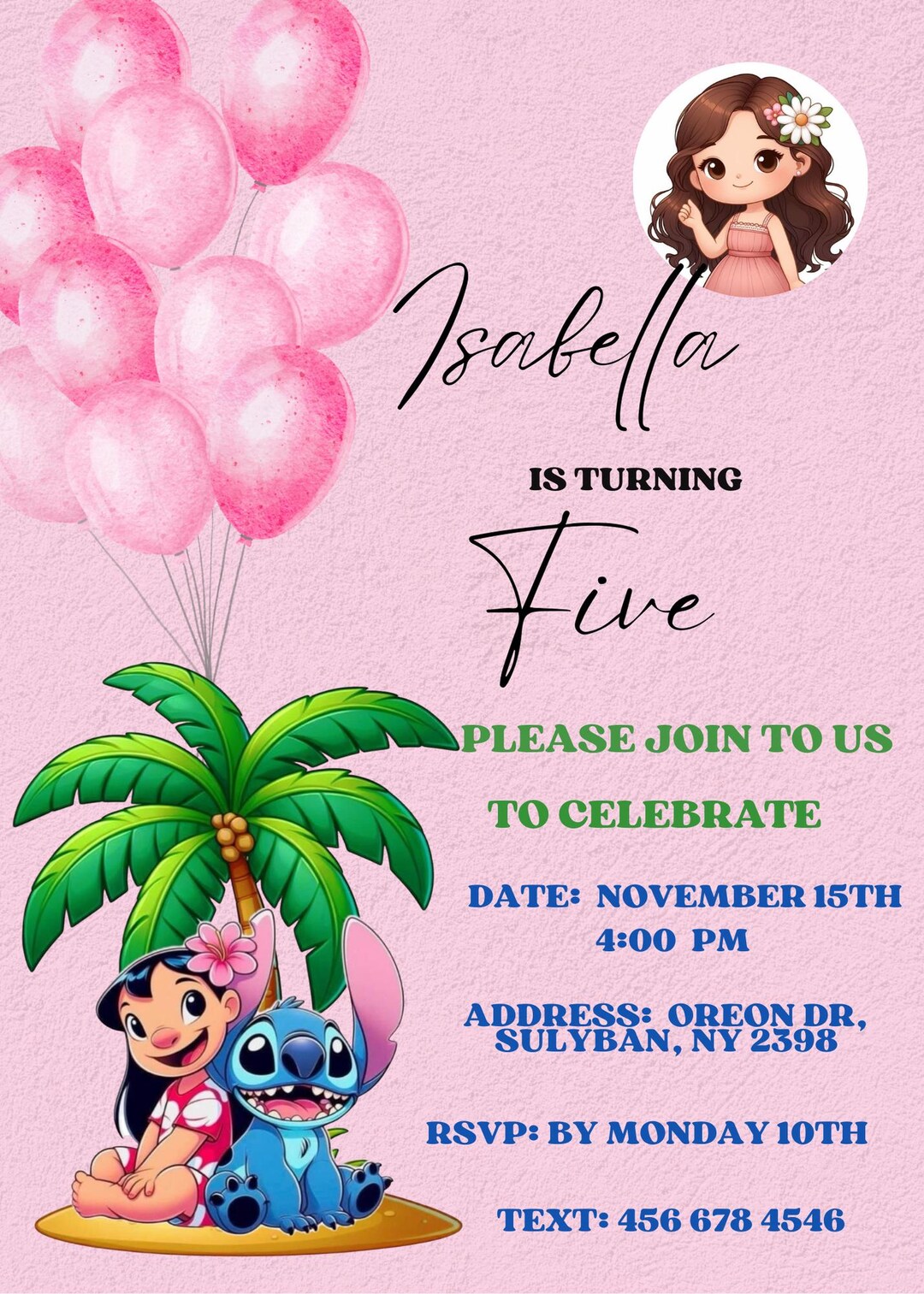 Editable Birthday Invitation Template | Canva Digital Download ...