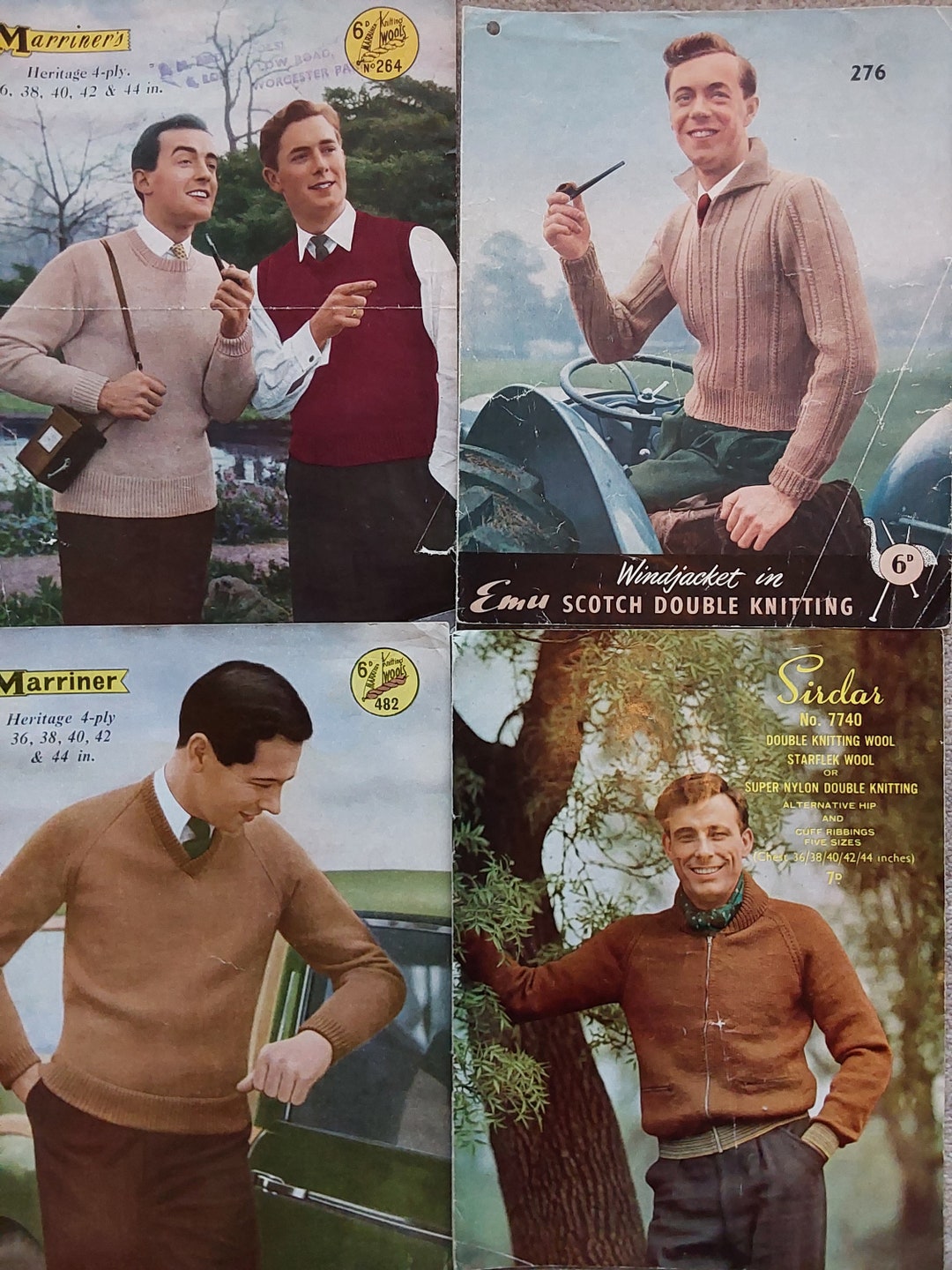 4 Men's Early Vintage Knitting Patterns - Etsy