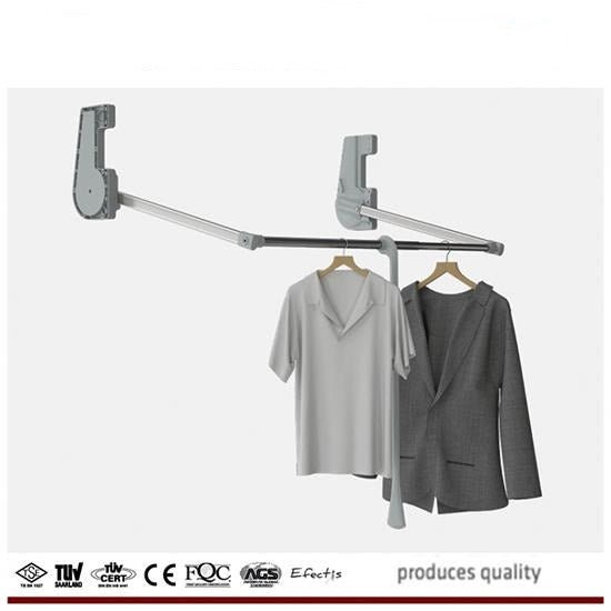 15KG Soft Close Lift / Pull Down Wardrobe Clothes Hanging Rail 750mm ...