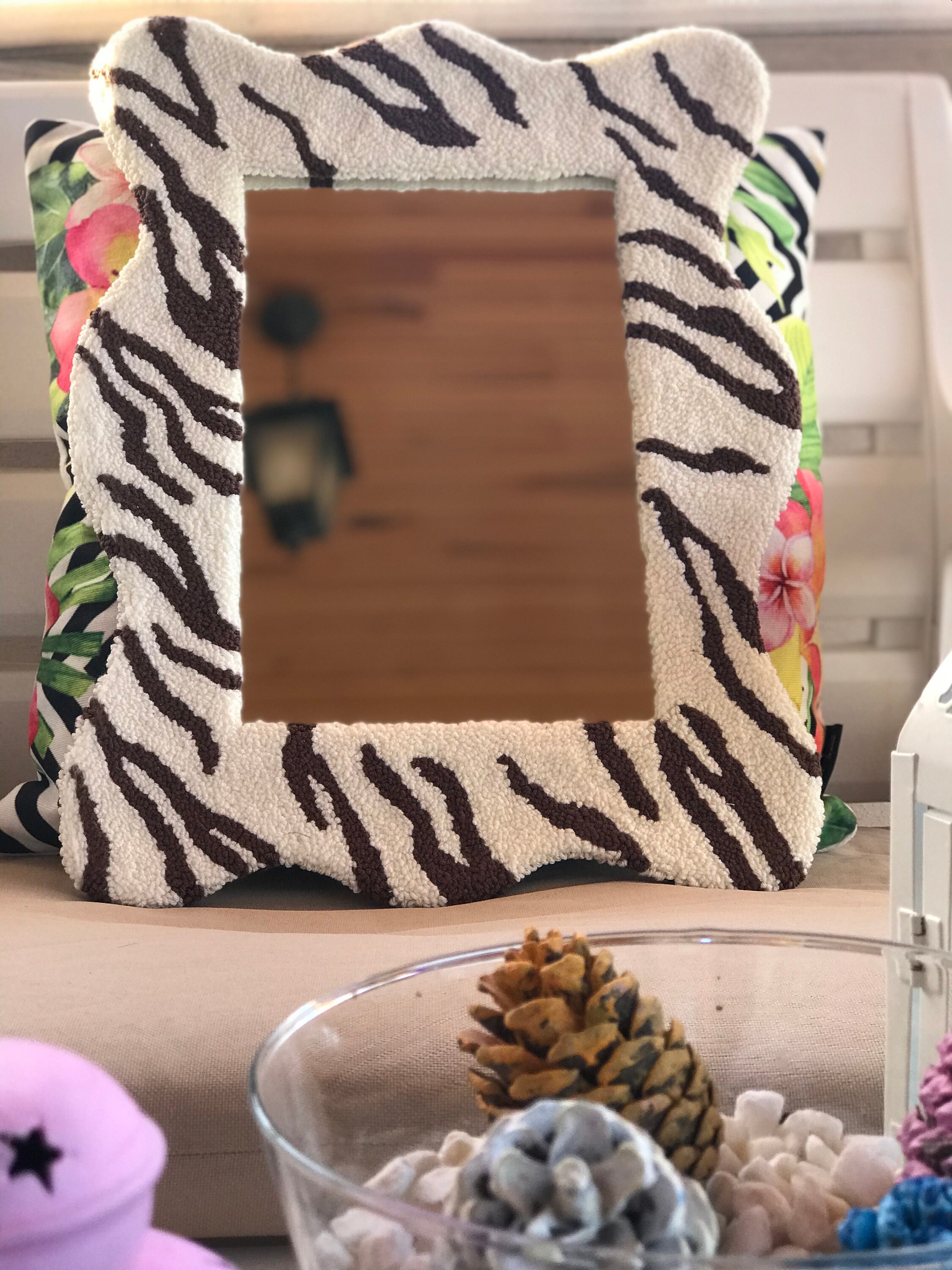 Beatiful Handmade Tufted Mirror Punch Needle Mirror Unique Home Decor ...