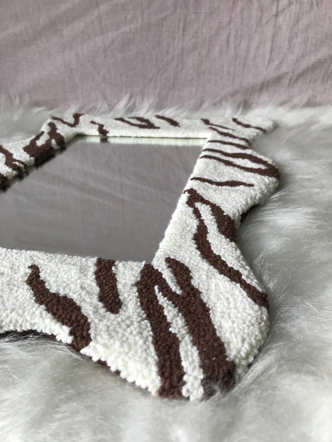 Beatiful Handmade Tufted Mirror Punch Needle Mirror Unique Home Decor ...