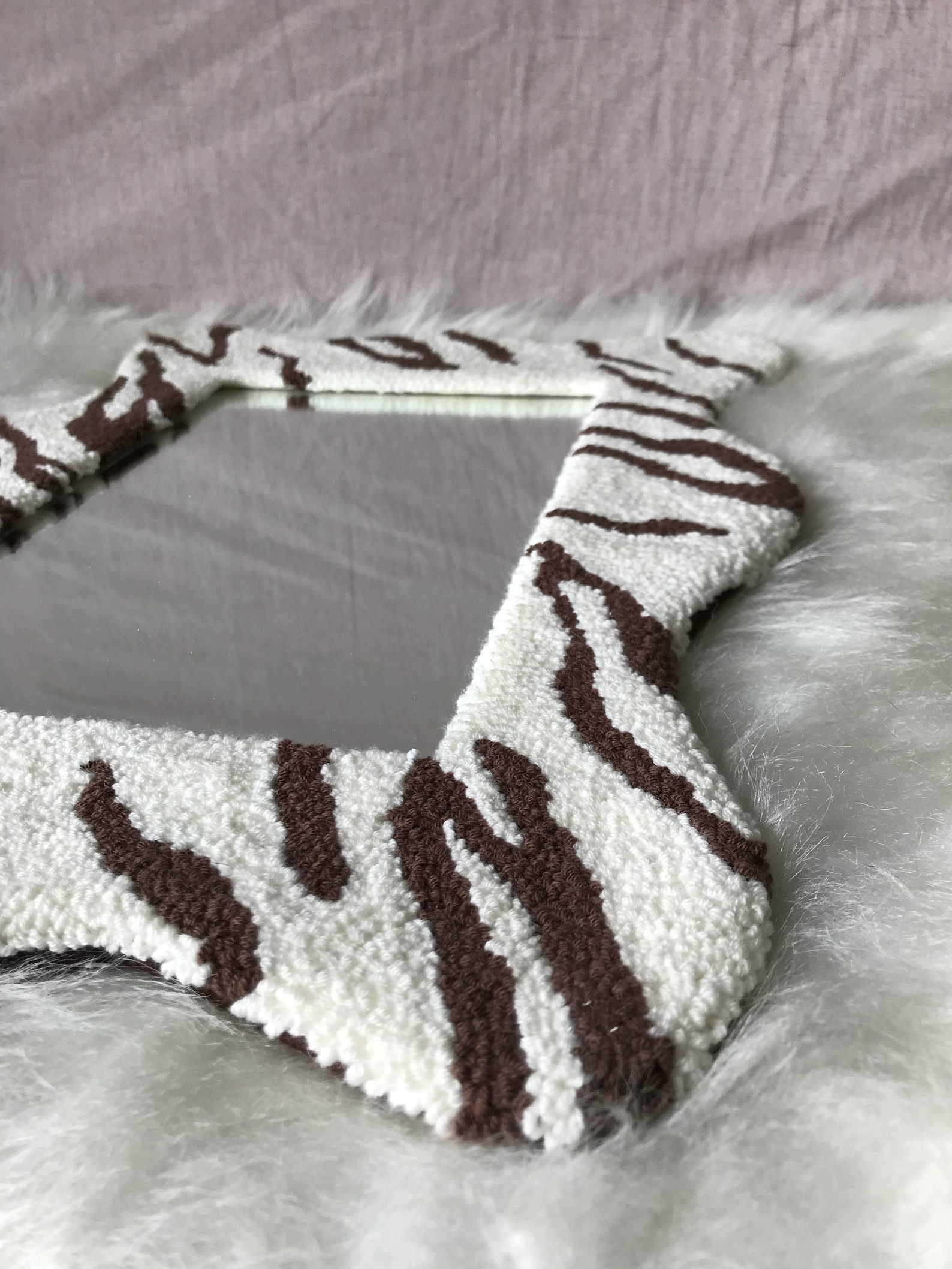 Beatiful Handmade Tufted Mirror Punch Needle Mirror Unique Home Decor ...