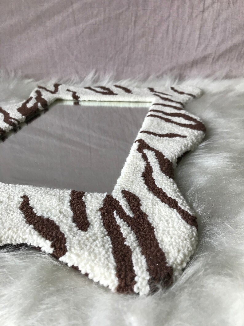 Beatiful Handmade Tufted Mirror Punch Needle Mirror Unique Home Decor ...