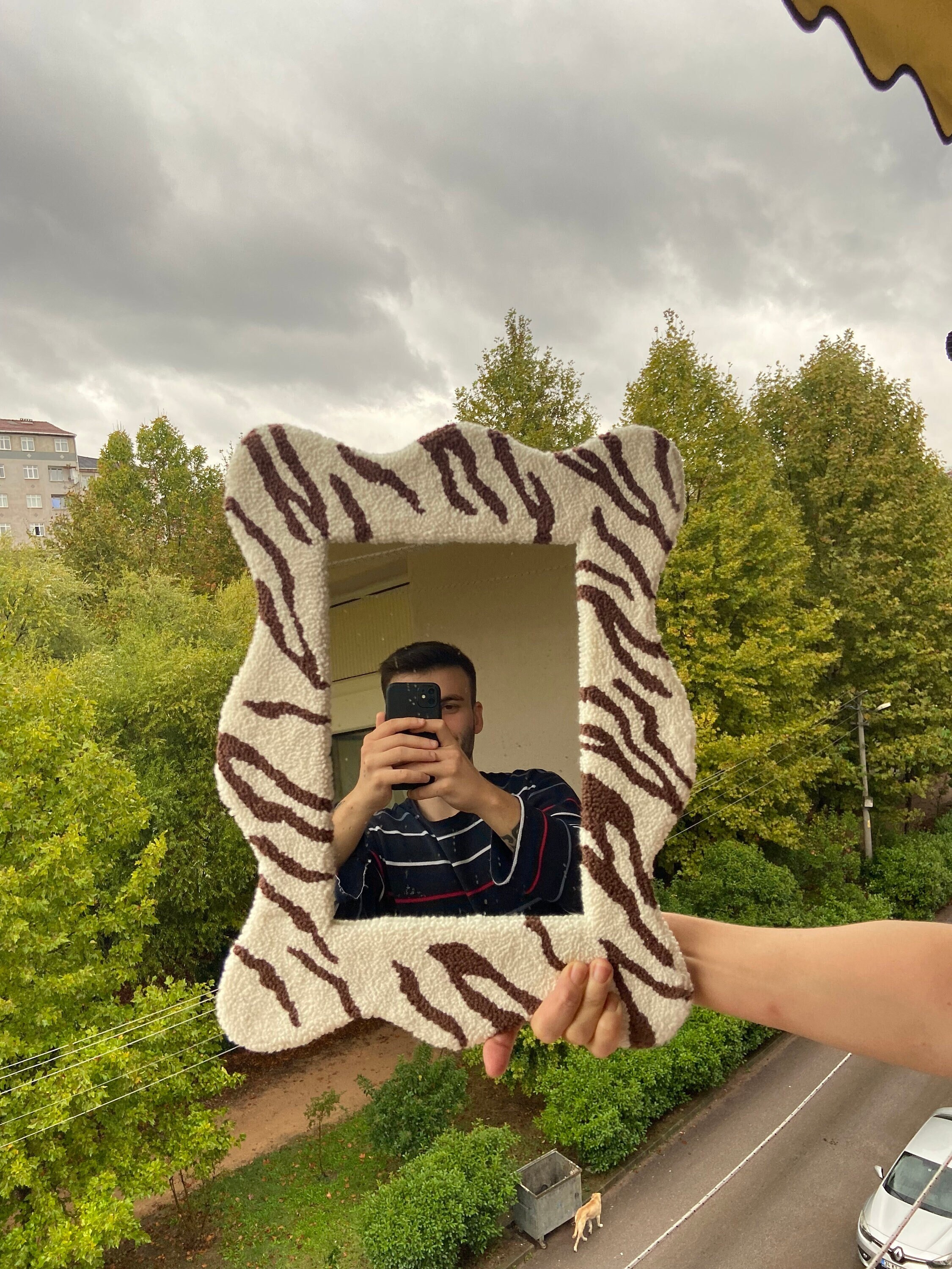 Beatiful Handmade Tufted Mirror Punch Needle Mirror Unique Home Decor ...