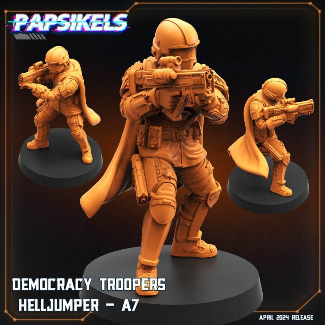 Democracy Trooper Helljumper Different Versions - A7-scifi – 32mm – RPG - Etsy