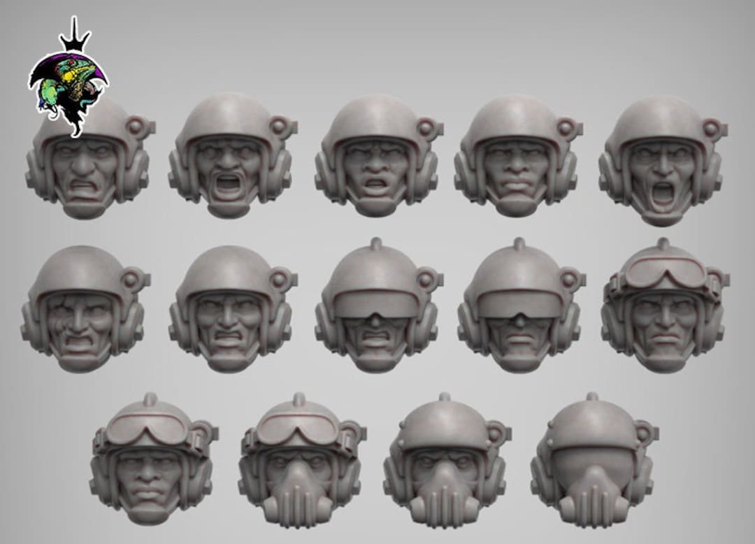 Spacenam Helmet Heads -spacenam Jungle Fighters-3d Printed Miniatures ...