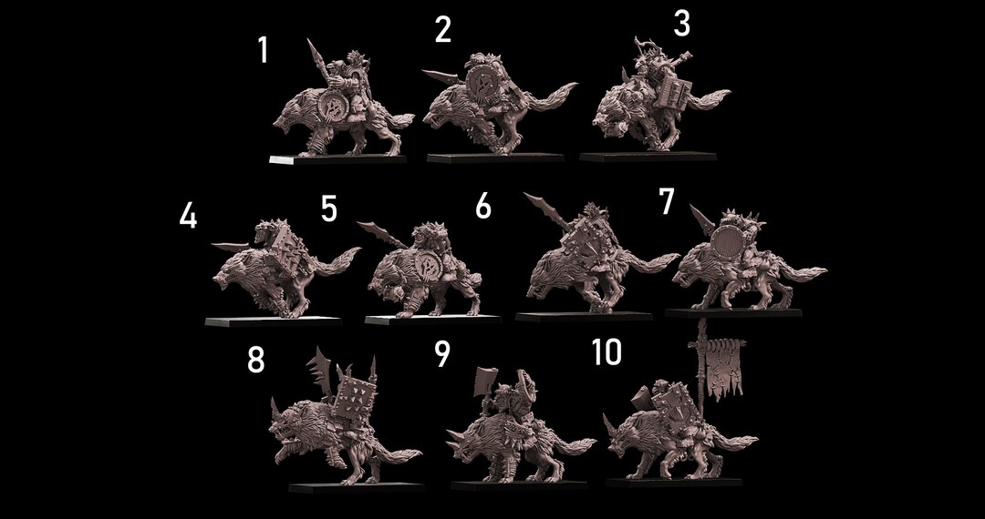 Mounted Goblins - Avatars of War -fantasy D&D-3D Printed Miniatures ...