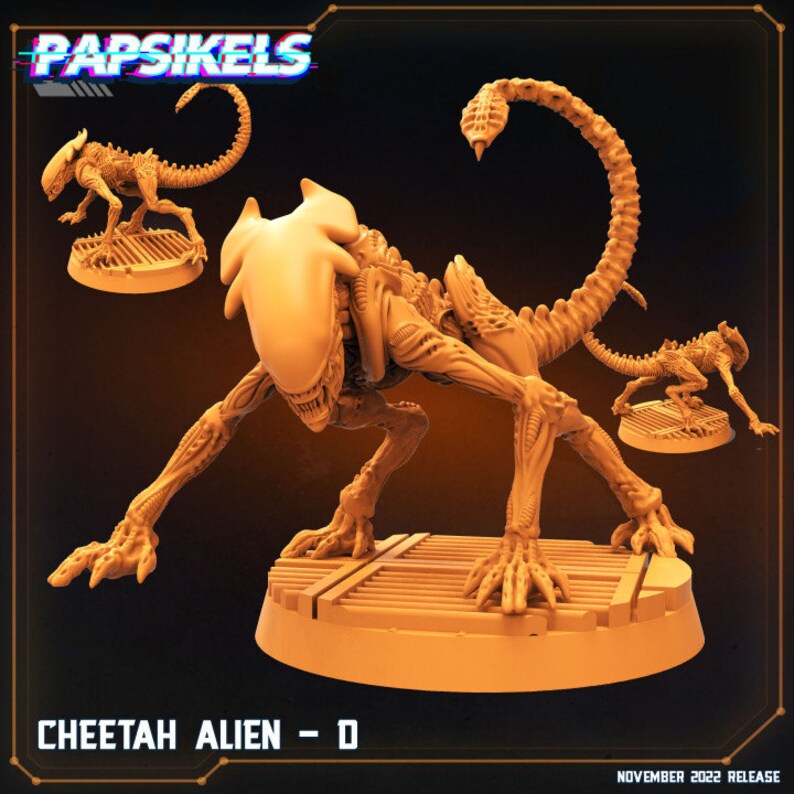 Cheetah Alien Different Versions-scifi 32mm RPG - Etsy