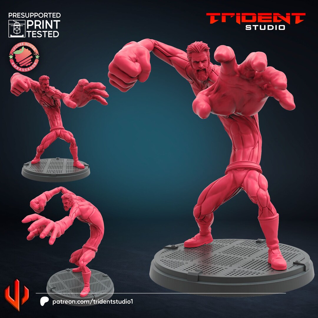 Elastic Man Miniature -45mm Base - Fan Art by Trident Studios - Hero - RPG - Etsy