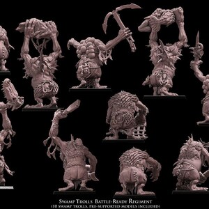Swamp Trolls Battle-ready Regiment Avatars of War fantasy-3d Printed ...