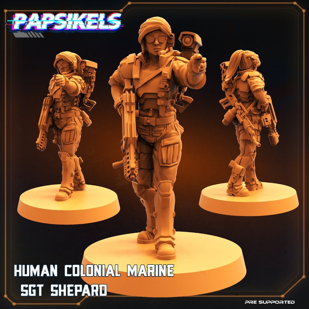 Sgt Shepard Human Female Marine -scifi – 32mm – RPG - Etsy