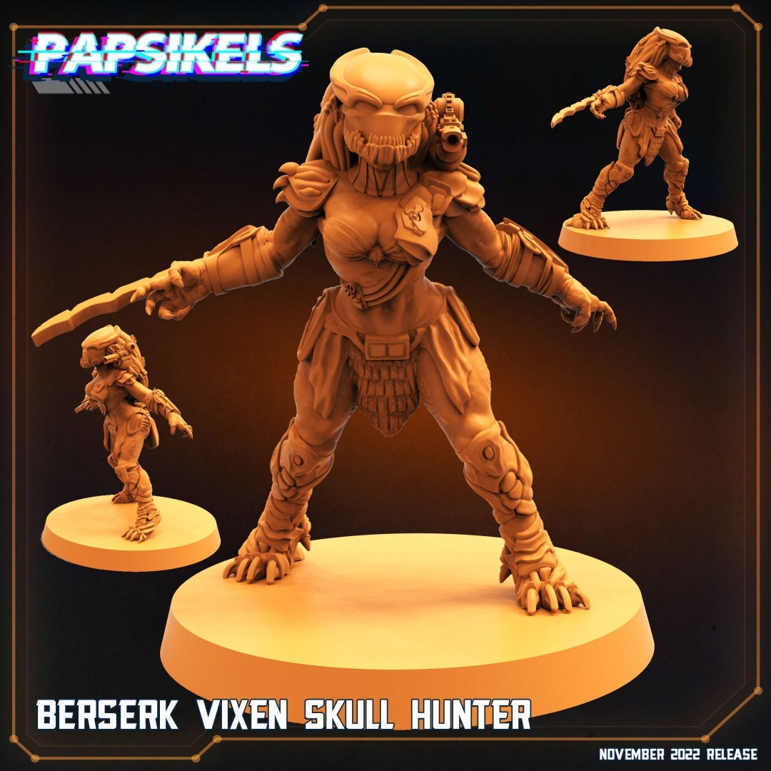 Berserk Skull Hunter Female or Male-scifi – 32mm – RPG - Etsy