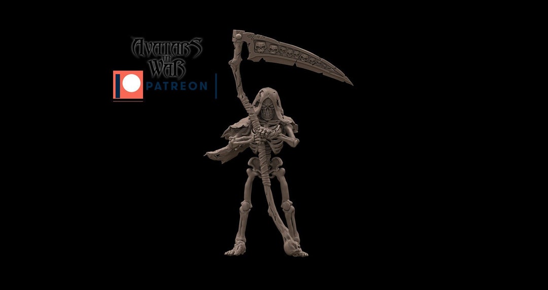 Skeleton Reaping Hook Avatars of War fantasy D&D-3D Printed Miniatures ...