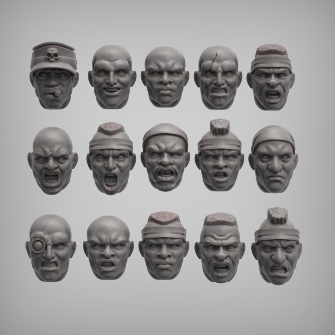 Spacenam Heads Bits-spacenam Jungle Fighters-3d Printed Miniatures ...