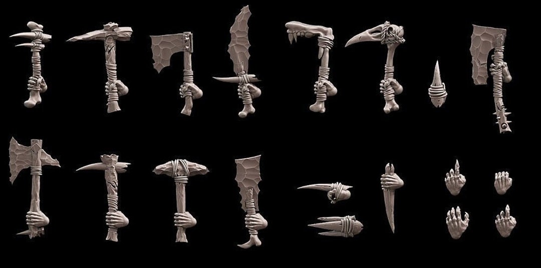 Fantasy Savage Orcs Weapons Avatars of War 3d Printed Bits - Etsy