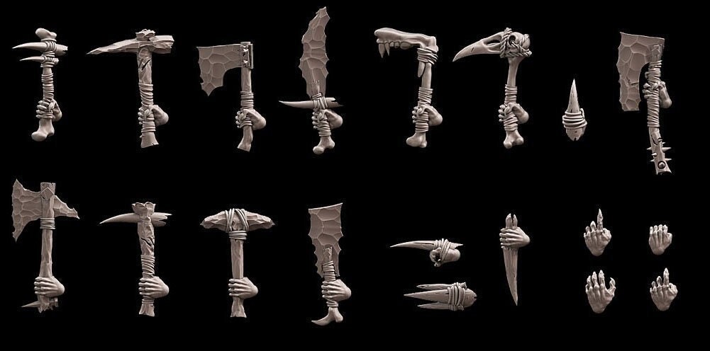 Fantasy Savage Orcs Weapons Avatars of War 3d Printed Bits - Etsy