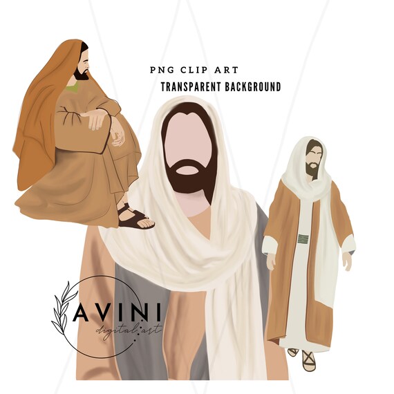 Clip Art Jesus Biblical PNG - Etsy
