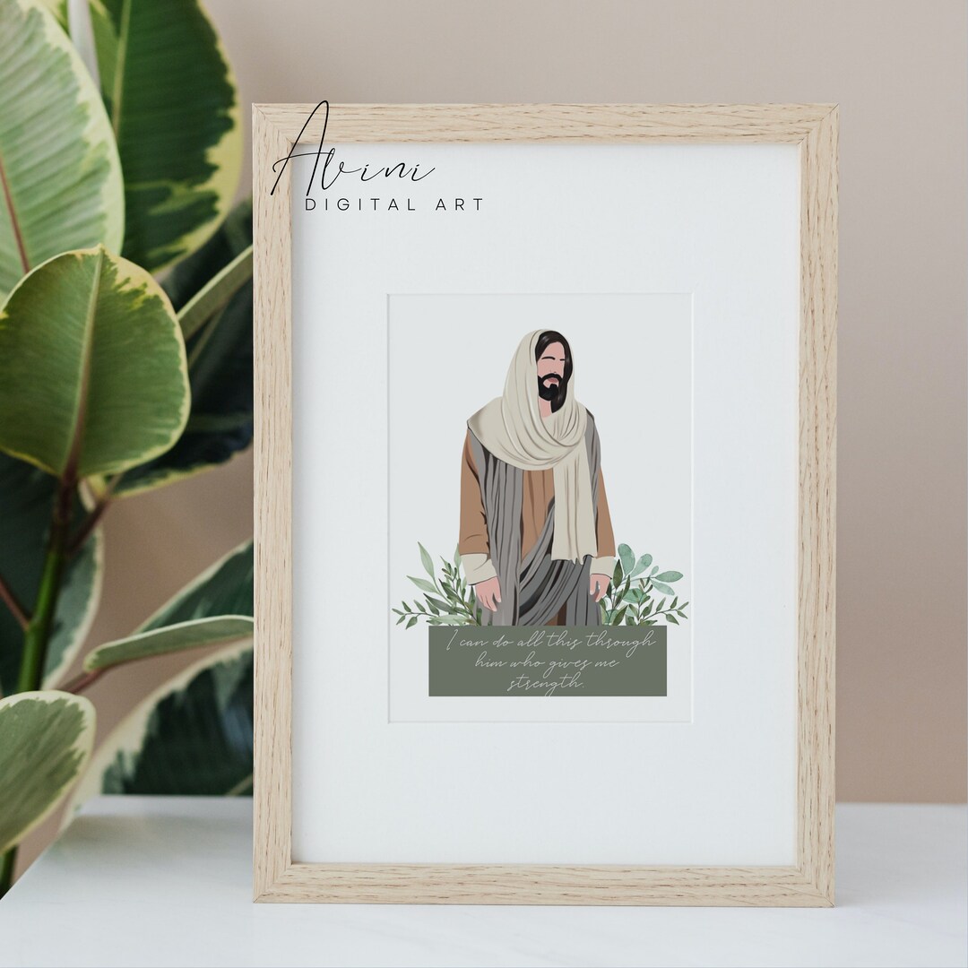 Jesus Christ Minimalist Art Print, Christian Art Printable, Instant ...