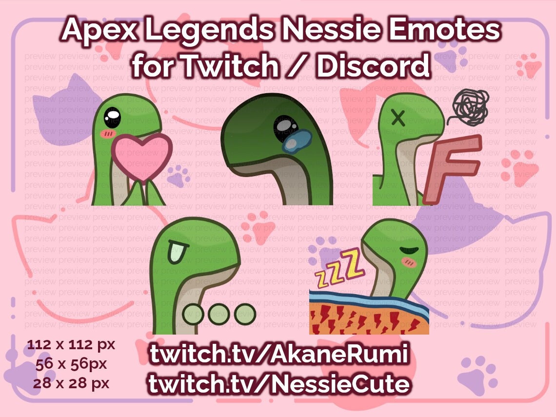 Nessie Apex Legends Emotes for Twitch / Discord Pack 3 Nessy Cute - Etsy