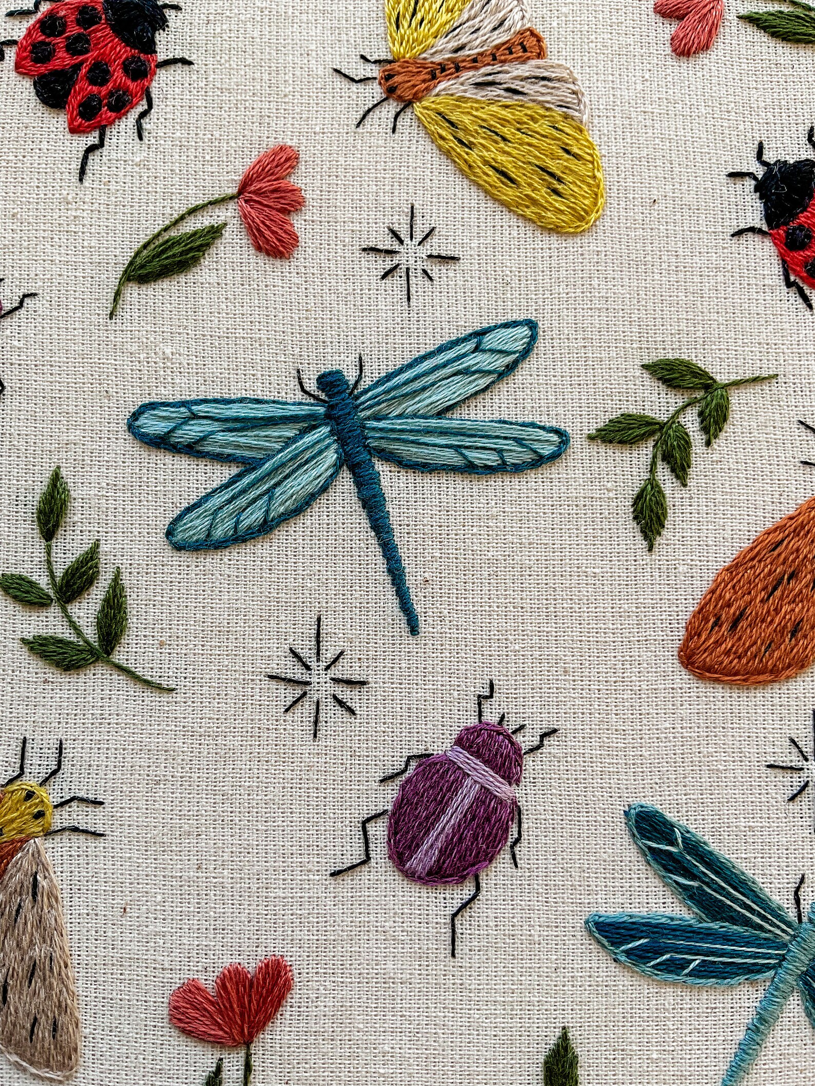 Insects Embroidery Pattern, PDF Pattern With Instruction, Beginner DIY ...