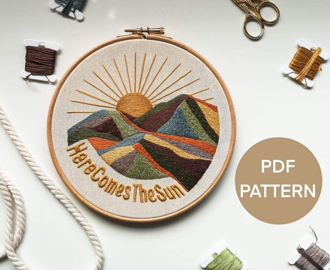 Here Comes the Sun Embroidery Pattern Pattern for Beginners - Etsy