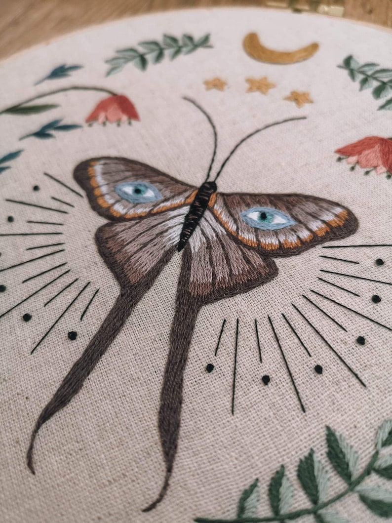 Embroidery Pattern PDF, Magic Moth Embroidery Pattern, Spiritual ...