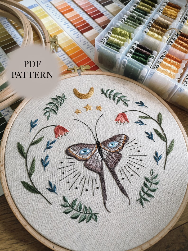 Embroidery Pattern PDF Magic Moth Embroidery Pattern - Etsy