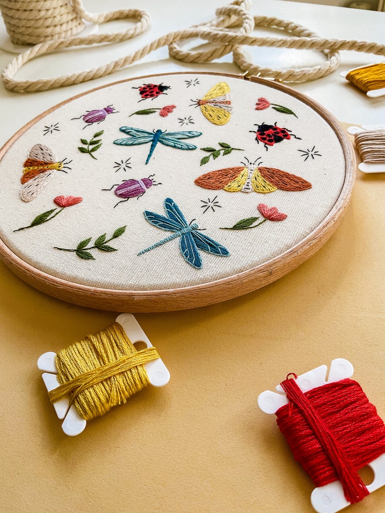Insects Embroidery Pattern, PDF Pattern With Instruction, Beginner DIY ...