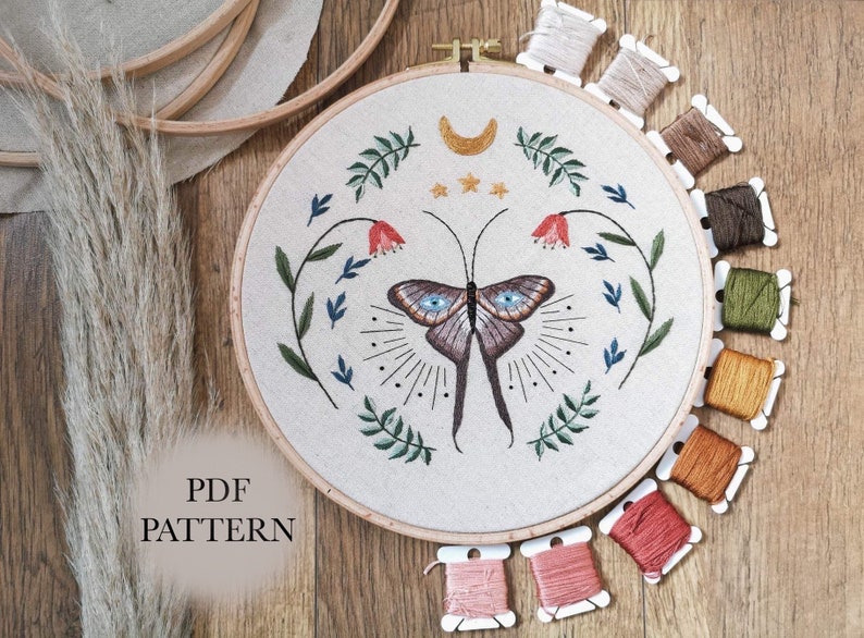 Embroidery Pattern PDF Magic Moth Embroidery Pattern - Etsy