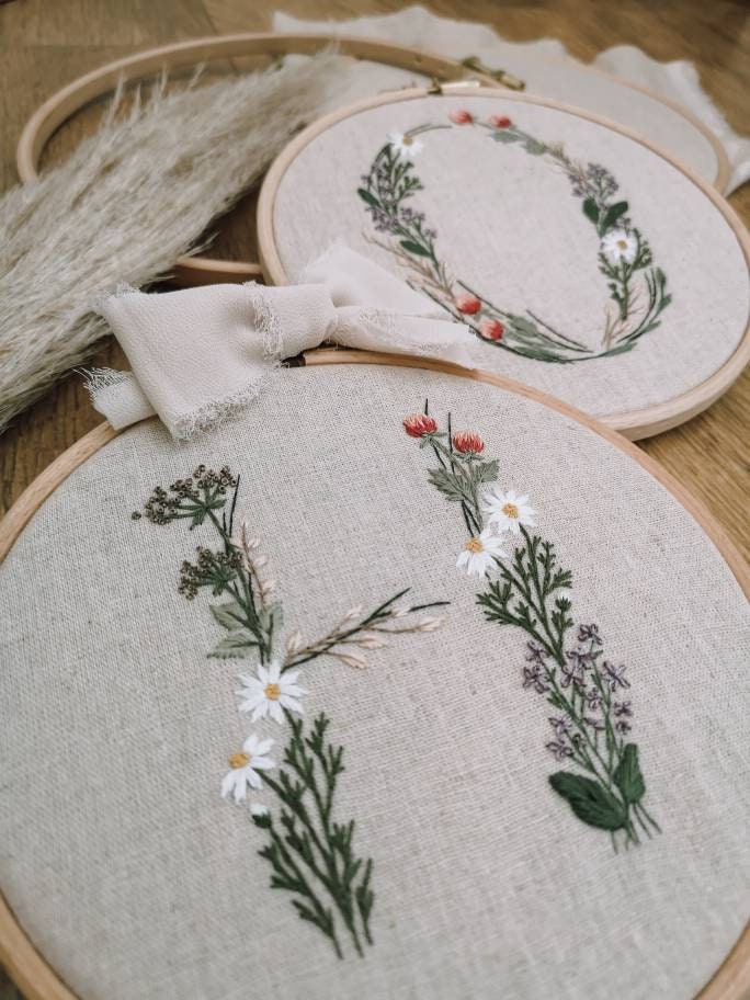 Embroidery Pattern PDF Embroidery Design 26 Letterfloral - Etsy