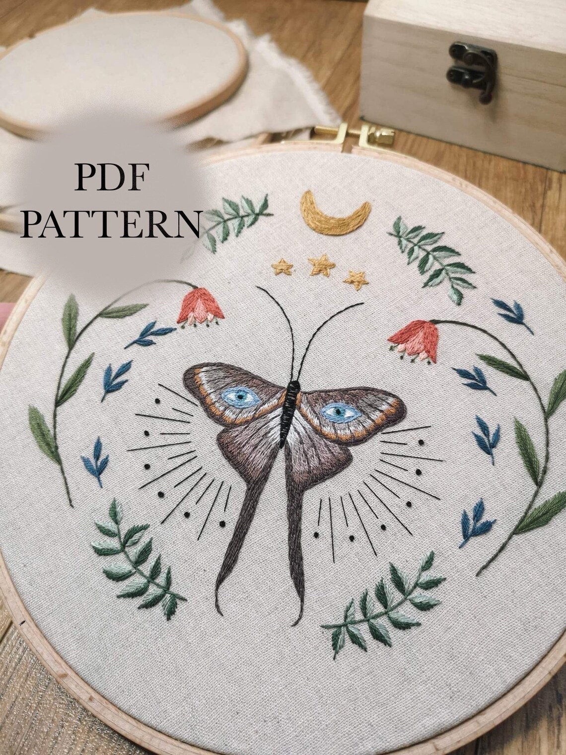 Embroidery Pattern PDF Magic Moth Embroidery Pattern - Etsy