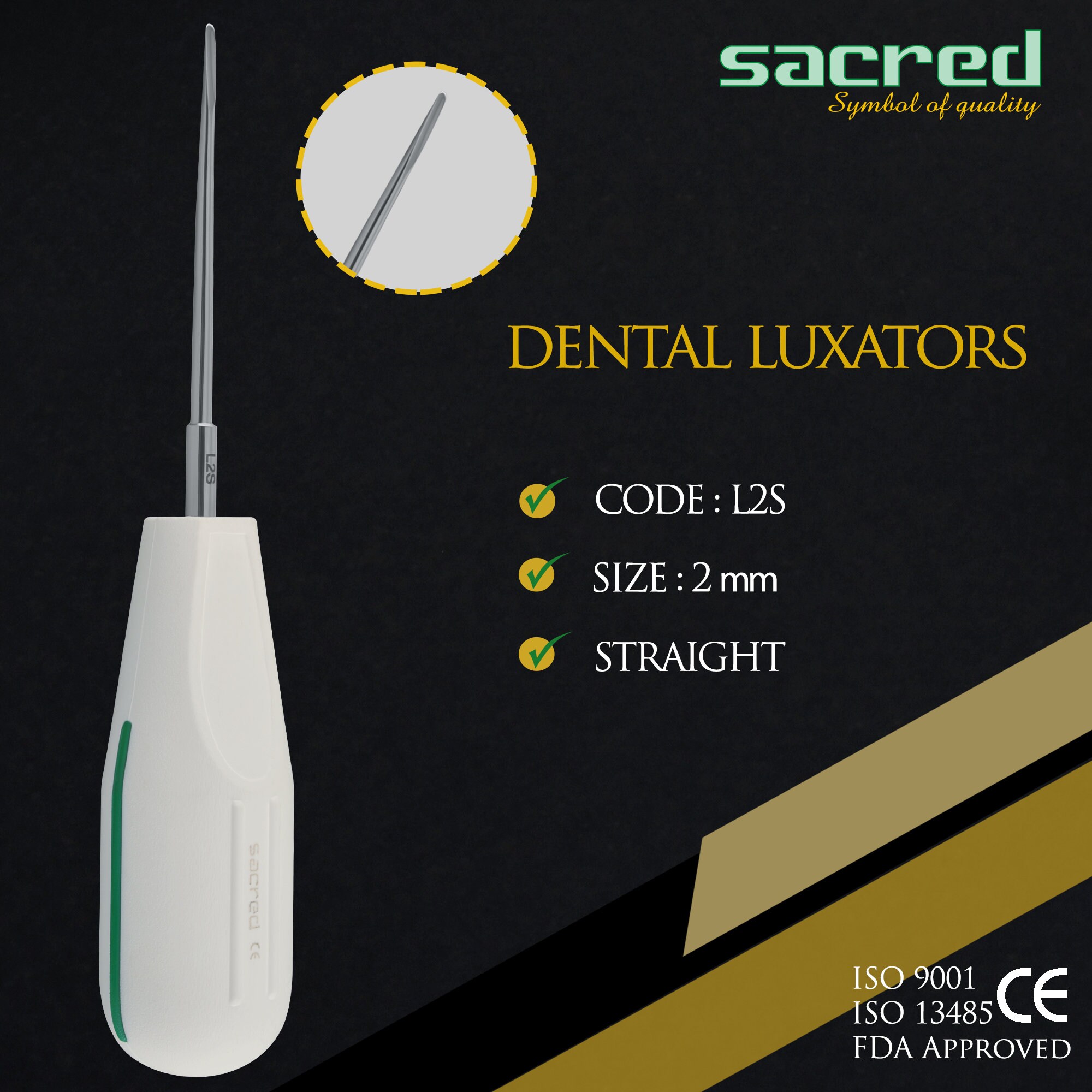 Dental Luxators Tooth Extraction Root Elevators Forcep Extracting PDL ...