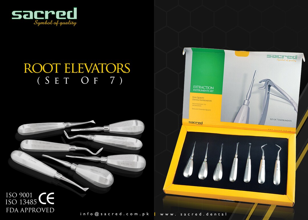 Dental Root Elevators Bein, Apexo and Cryer Tooth Luxation Extractors left and Right Set of 7 ...