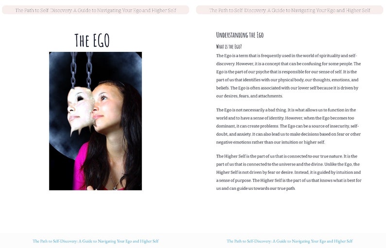 The Path to Self-discovery EGO Vs Higher-self - Etsy