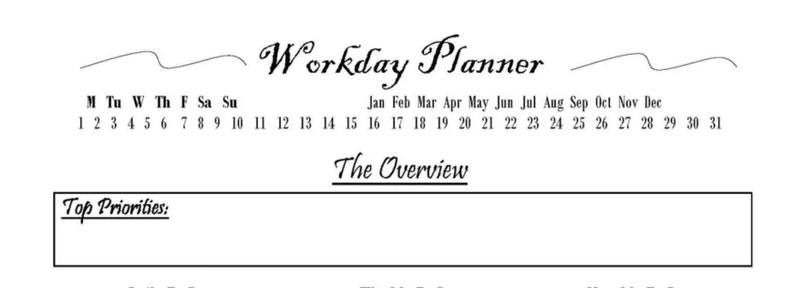 Workday Planner With Daily, Weekly and Monthly Tasks VERSION C - Etsy
