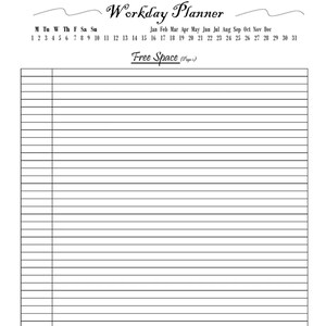 Workday Planner With Daily, Weekly and Monthly Tasks VERSION A - Etsy
