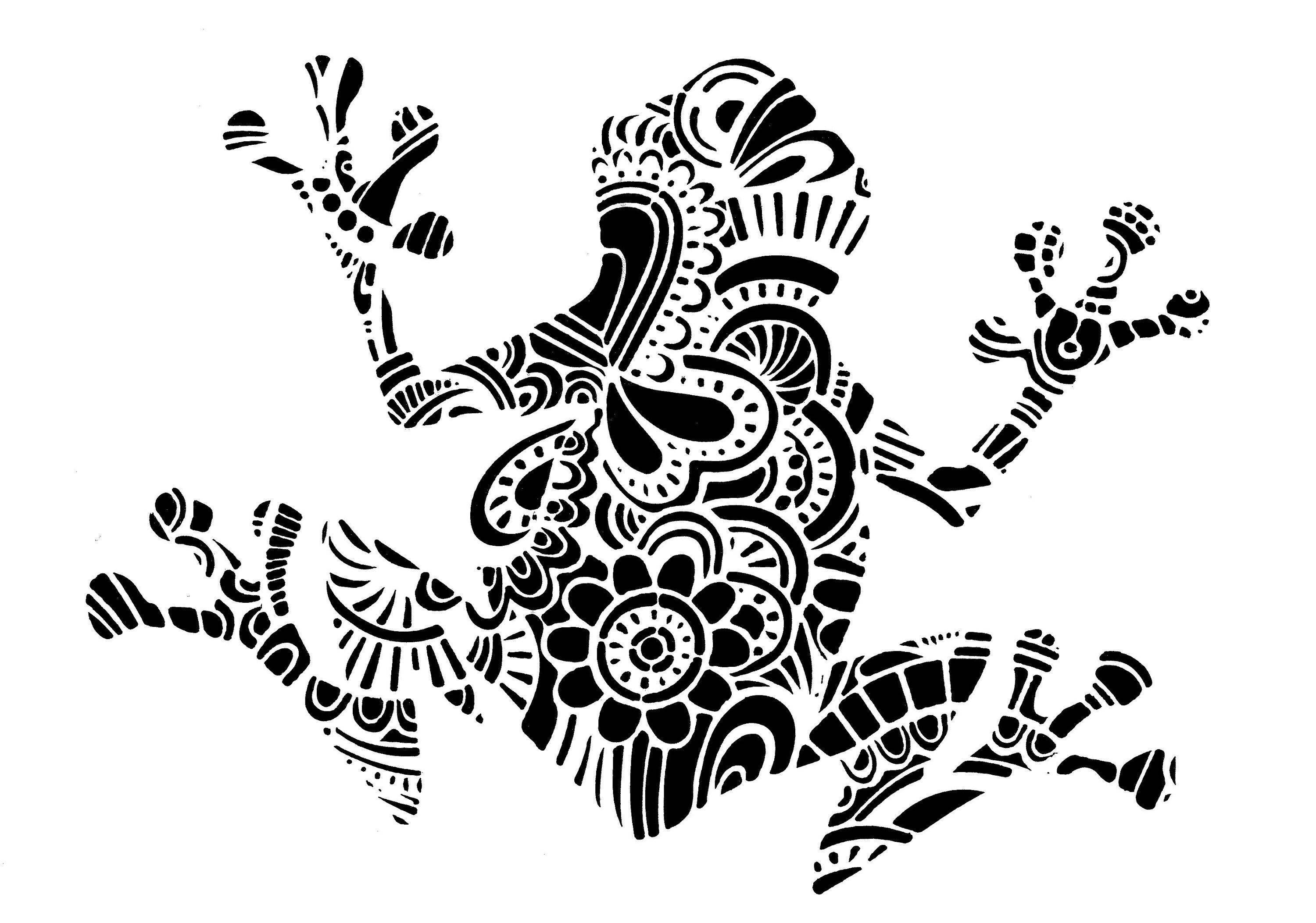 Stencil Frog Stylized for Wall Tattoo and Vintage Look Stencil - Etsy