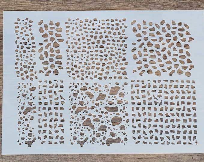 Stencil With 8 Graphic Patterns Textures for Scrapbook and Vintage Look ...