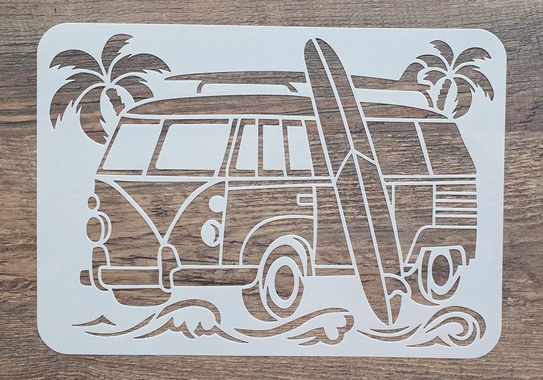 Stencil VW Bus Camper for Wall Tattoos and Vintage Look - Etsy