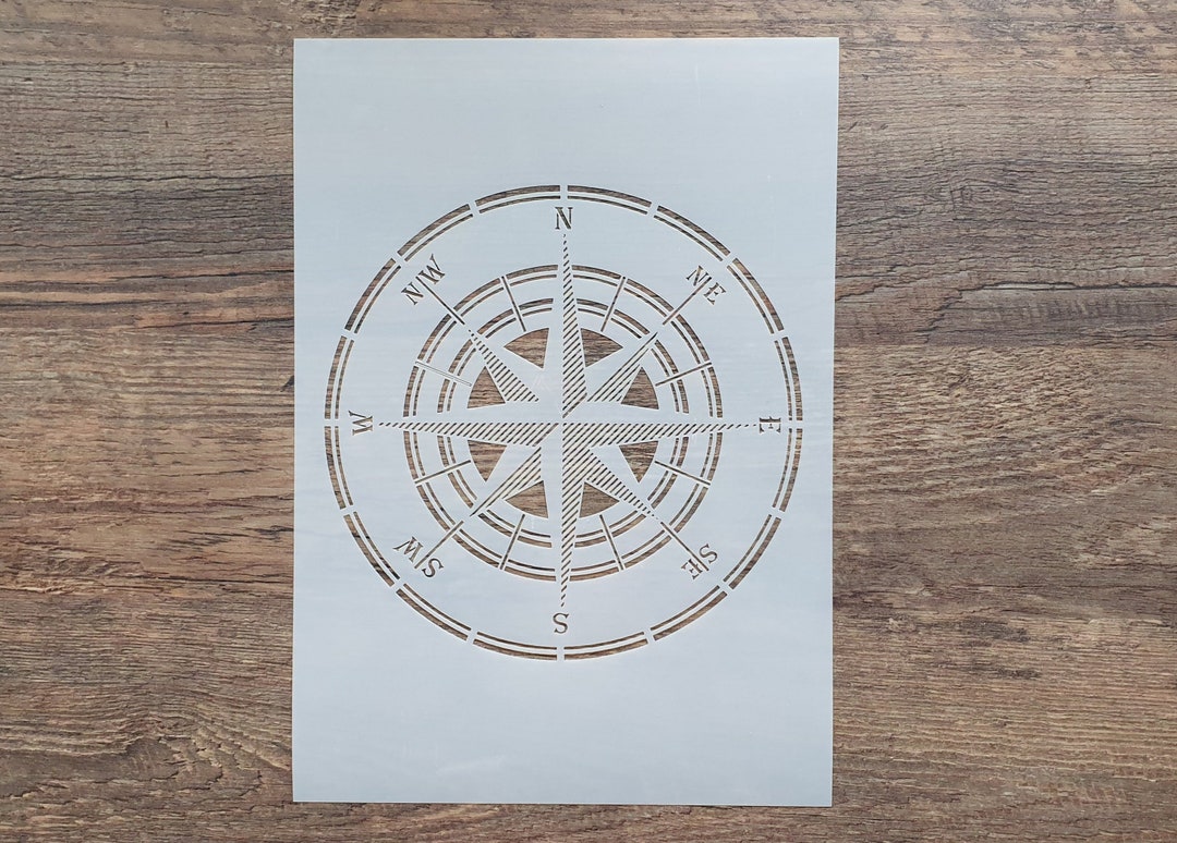 Stencil Compass Rose for Wall Tattoo and Vintage Look Stencil - Etsy