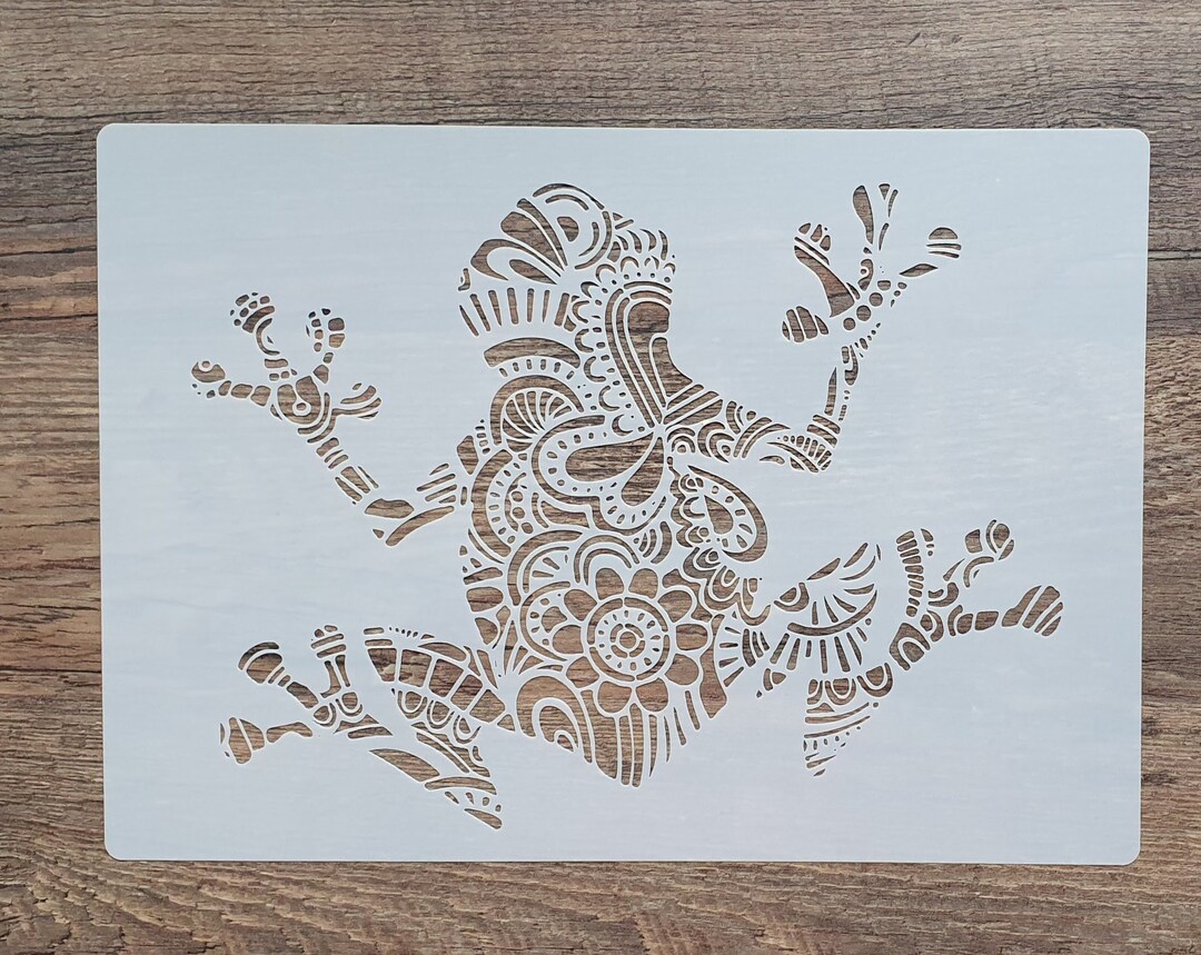 Stencil Frog Stylized for Wall Tattoo and Vintage Look Stencil - Etsy